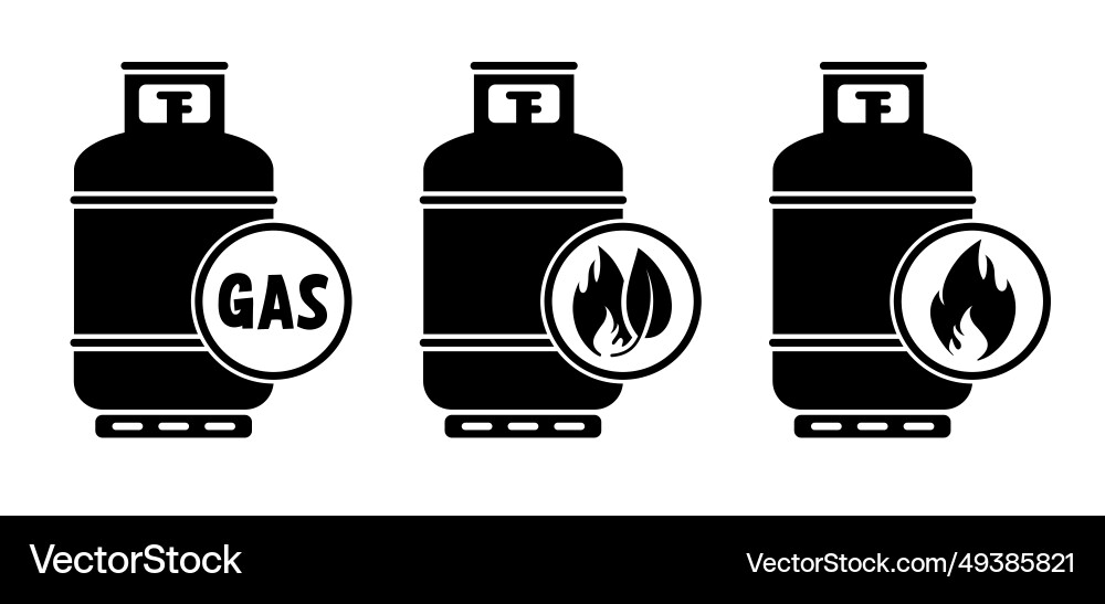 Propane bio gas cylinder with fire flame Vector Image