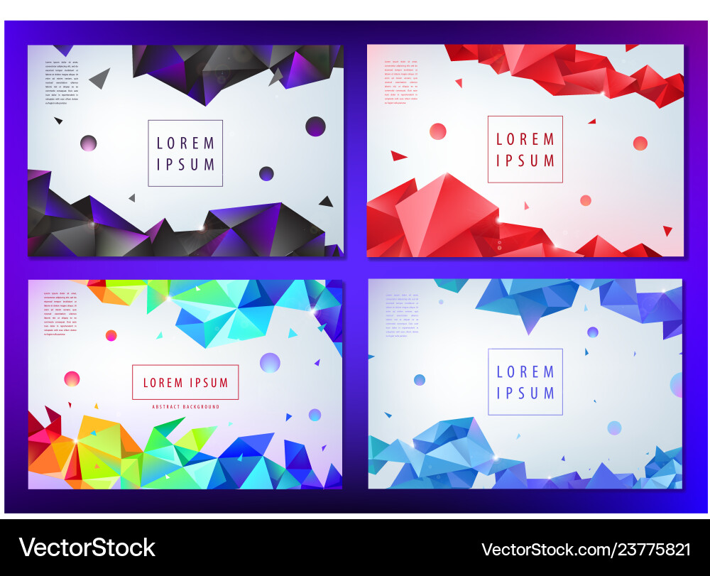 Set of abstract triangular banners Royalty Free Vector Image