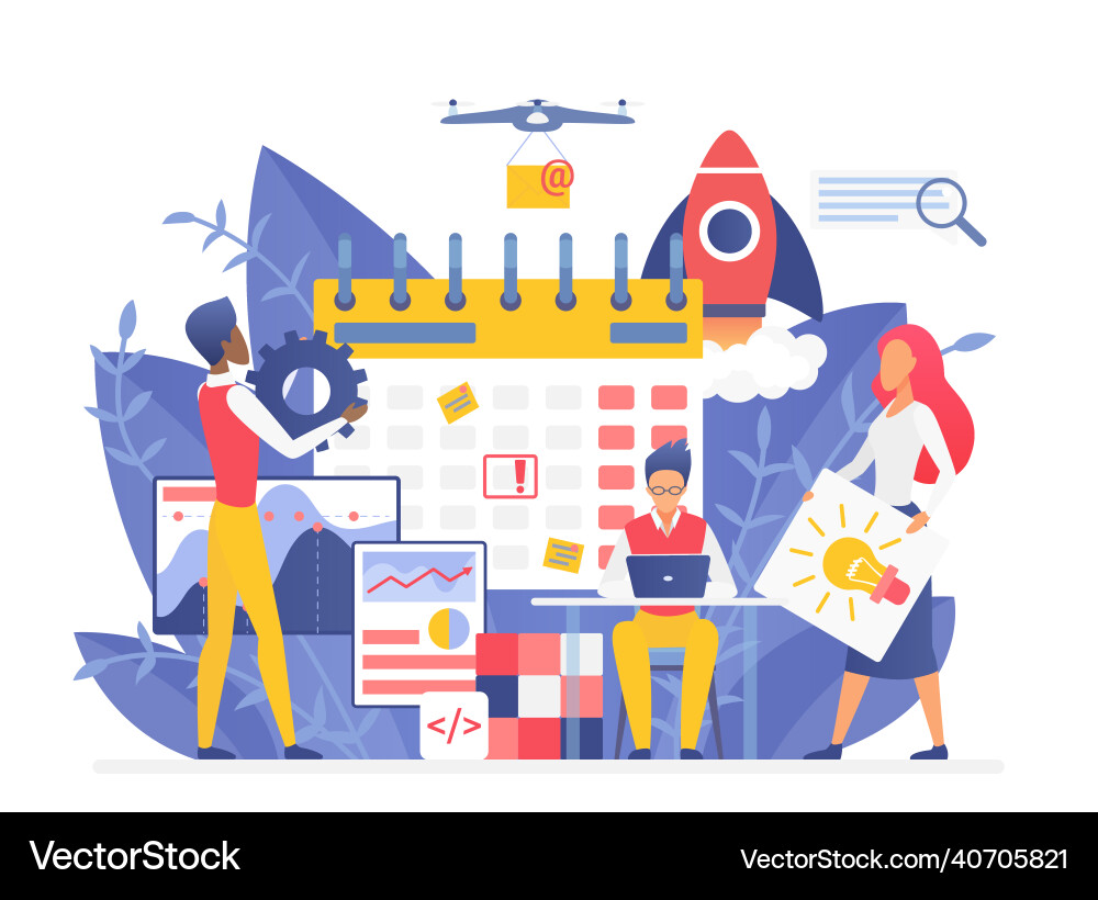 Teamwork collaborative effort on project Vector Image