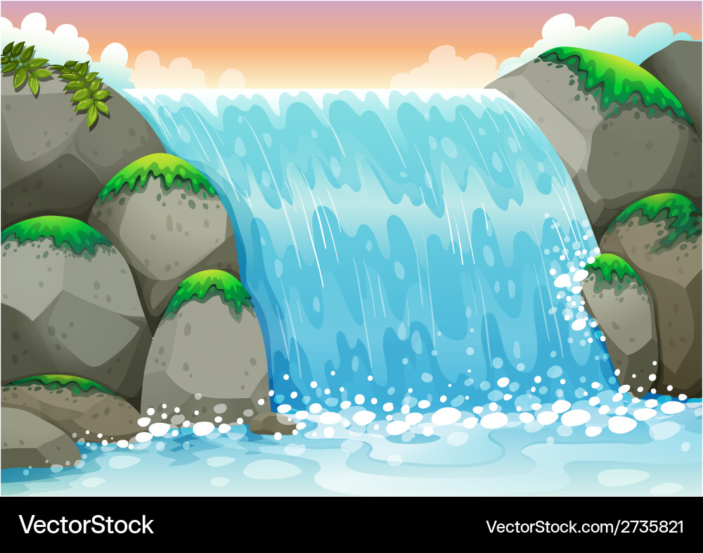 Waterfall Royalty Free Vector Image - VectorStock