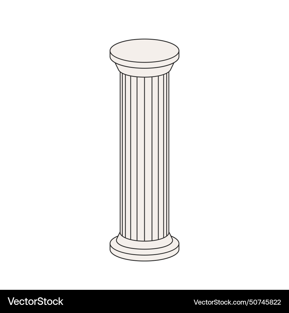 Antique pillar classic architecture art object Vector Image