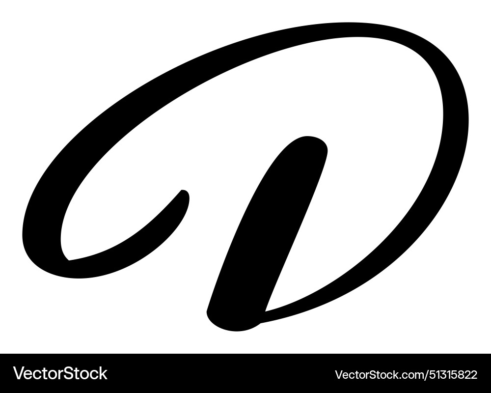Calligraphy hand drawn letter d logo Royalty Free Vector