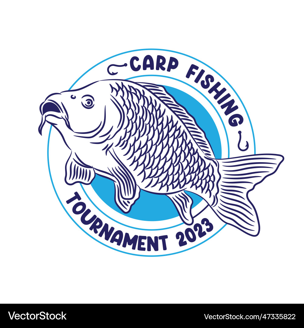 Carp fishing logo Royalty Free Vector Image - VectorStock