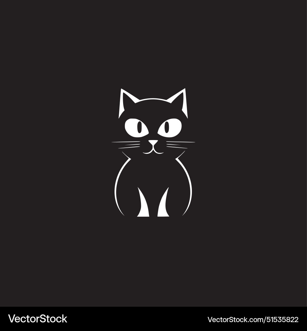 Cat - minimalist and flat logo Royalty Free Vector Image