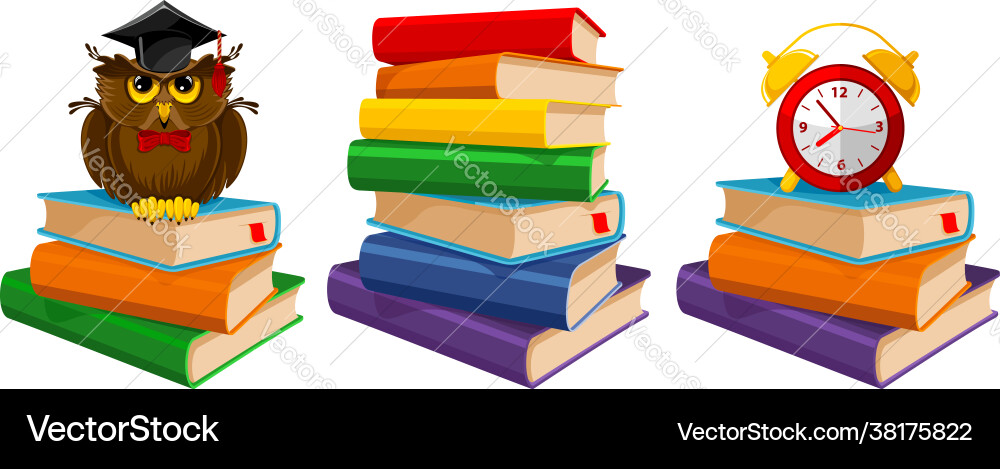 Colorful books set Royalty Free Vector Image - VectorStock