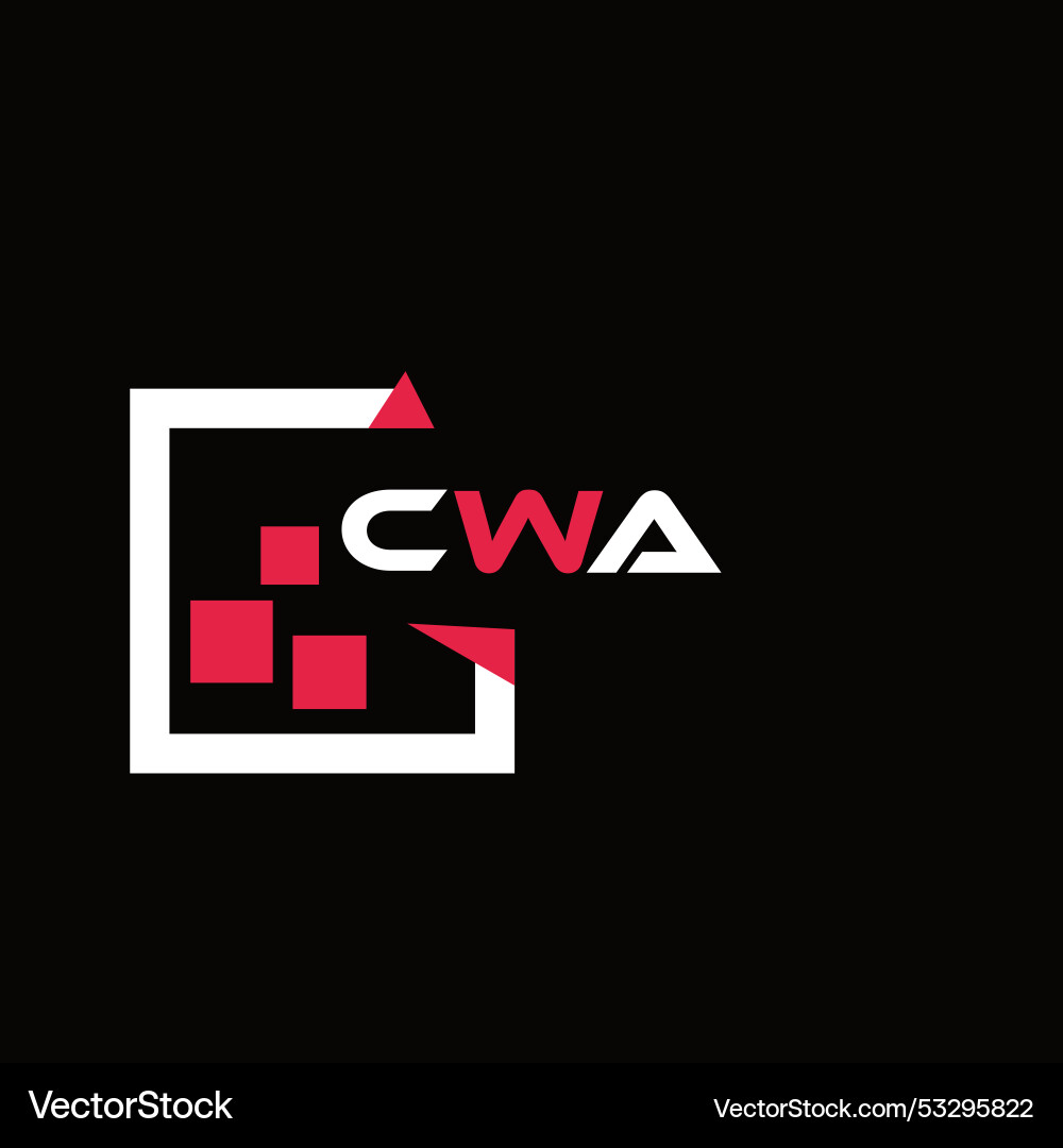 Cwa creative minimalist letter logo unique Vector Image