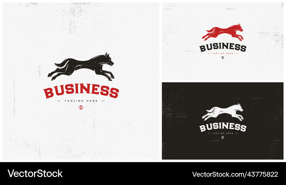 Dog logo with jumping Royalty Free Vector Image