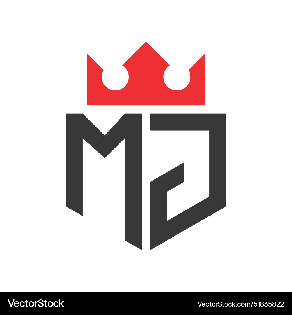 Letter mj crown logo Royalty Free Vector Image