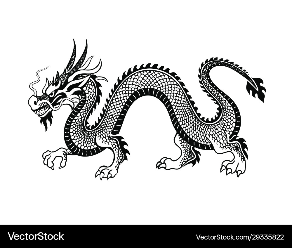 Majestic Asian Dragon Royalty Free Vector Image