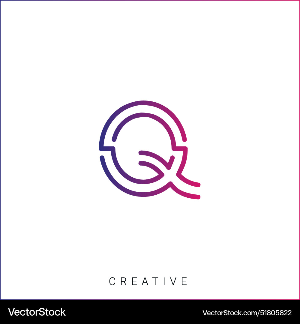 Q creative latter logo design by custom branding Vector Image