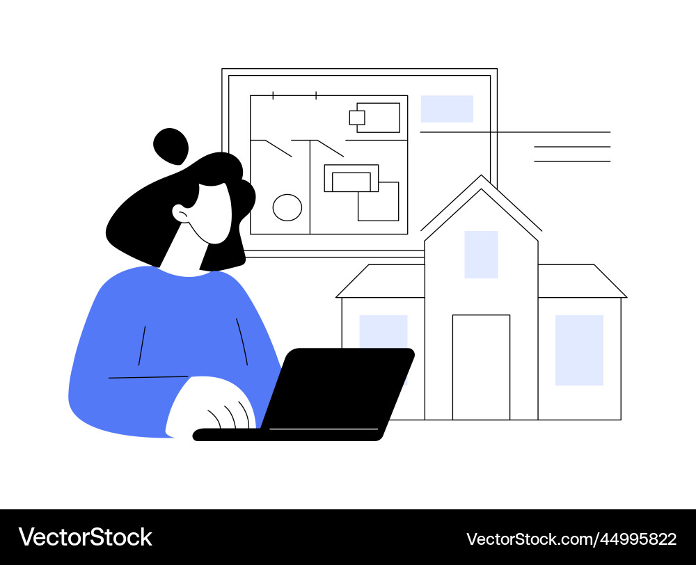Real estate floor plan abstract concept Royalty Free Vector