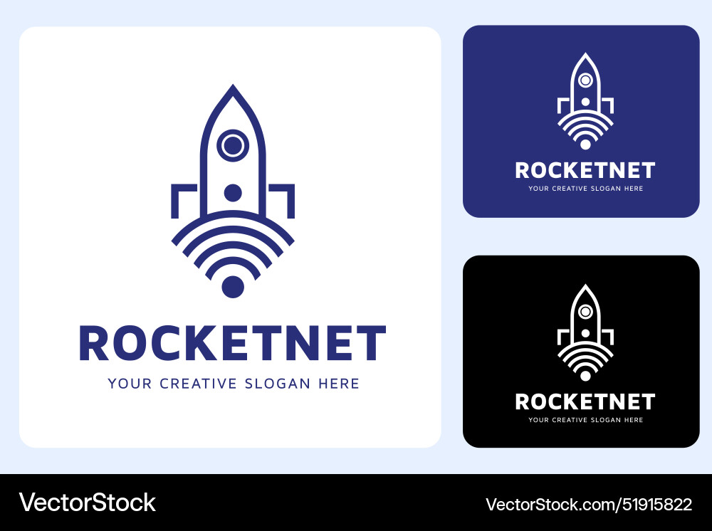 Rocket speed internet logo design template Vector Image