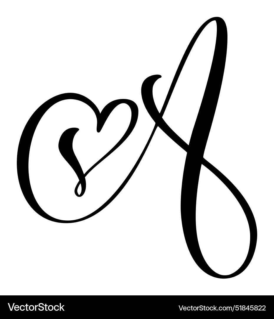 Script capital font logo calligraphy love letter Vector Image