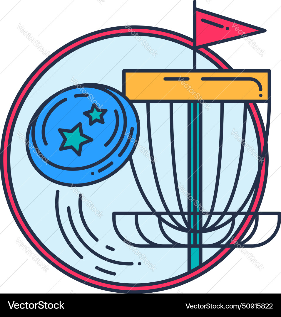 Sport badge disc golf game flies Royalty Free Vector Image
