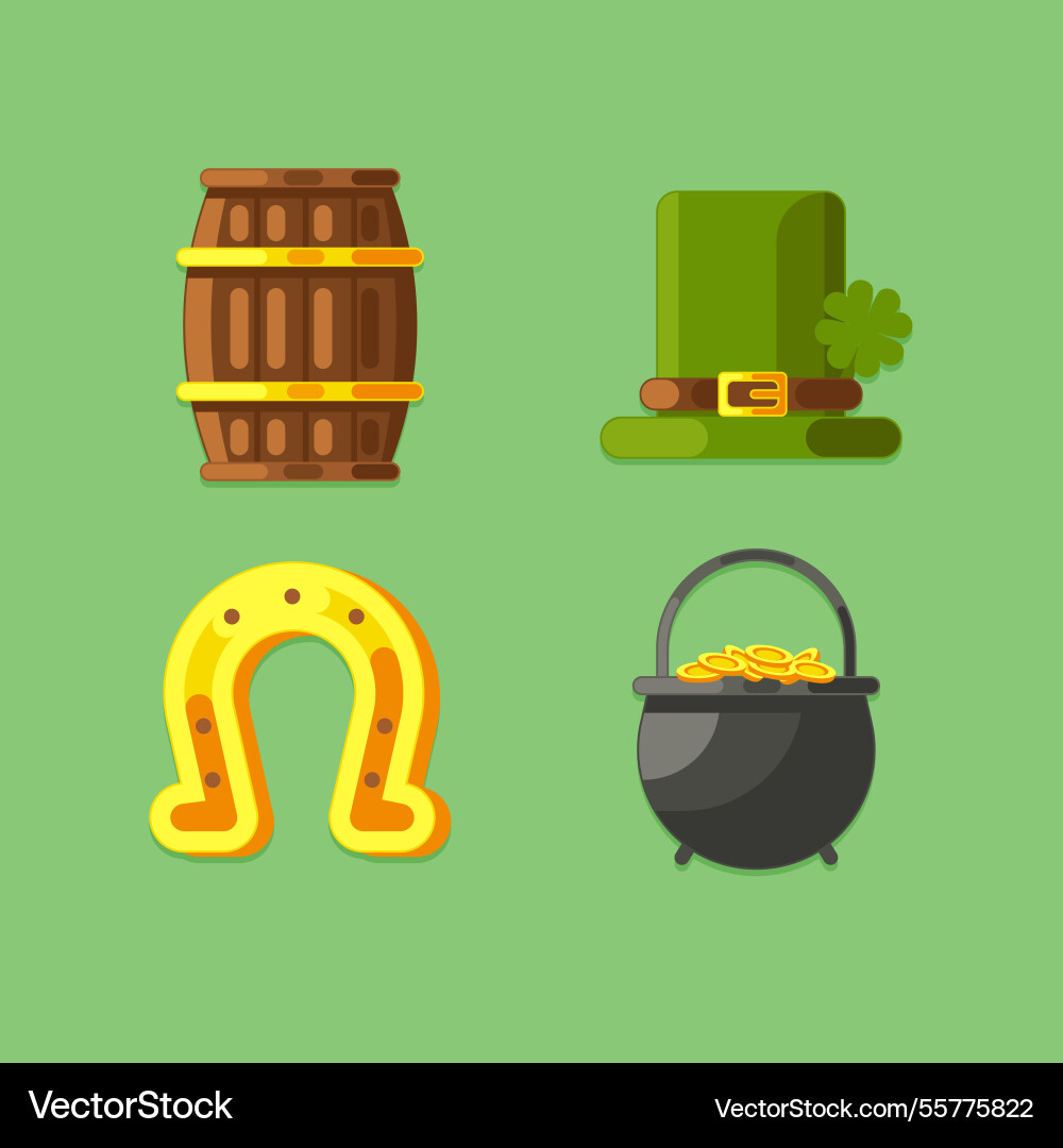 St patricks day element collection Royalty Free Vector Image