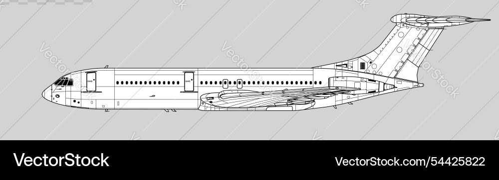 Vickers vc10 type 1100 Royalty Free Vector Image
