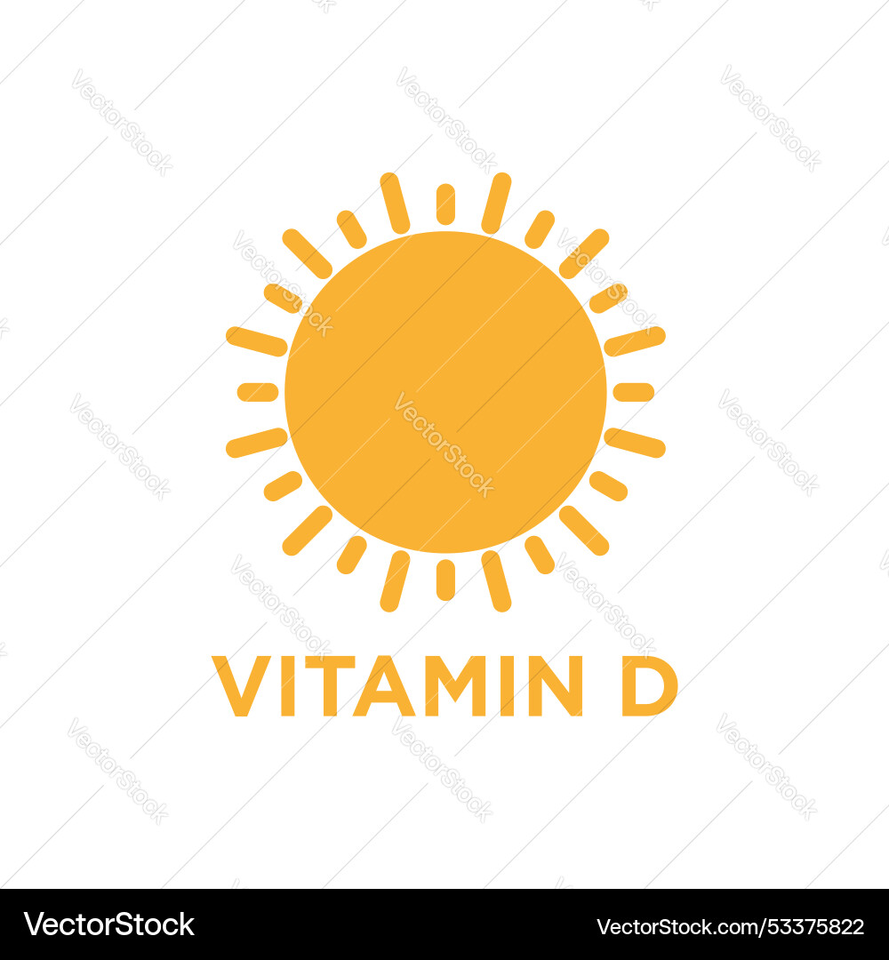 Vitamin d icon set from sun light Royalty Free Vector Image
