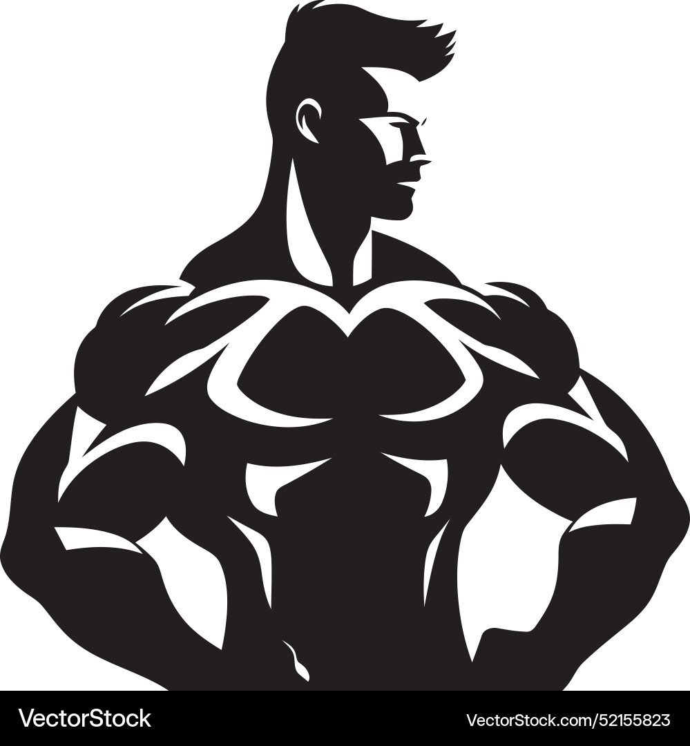 Behind the scenes bodybuilder silhouettescrafting Vector Image