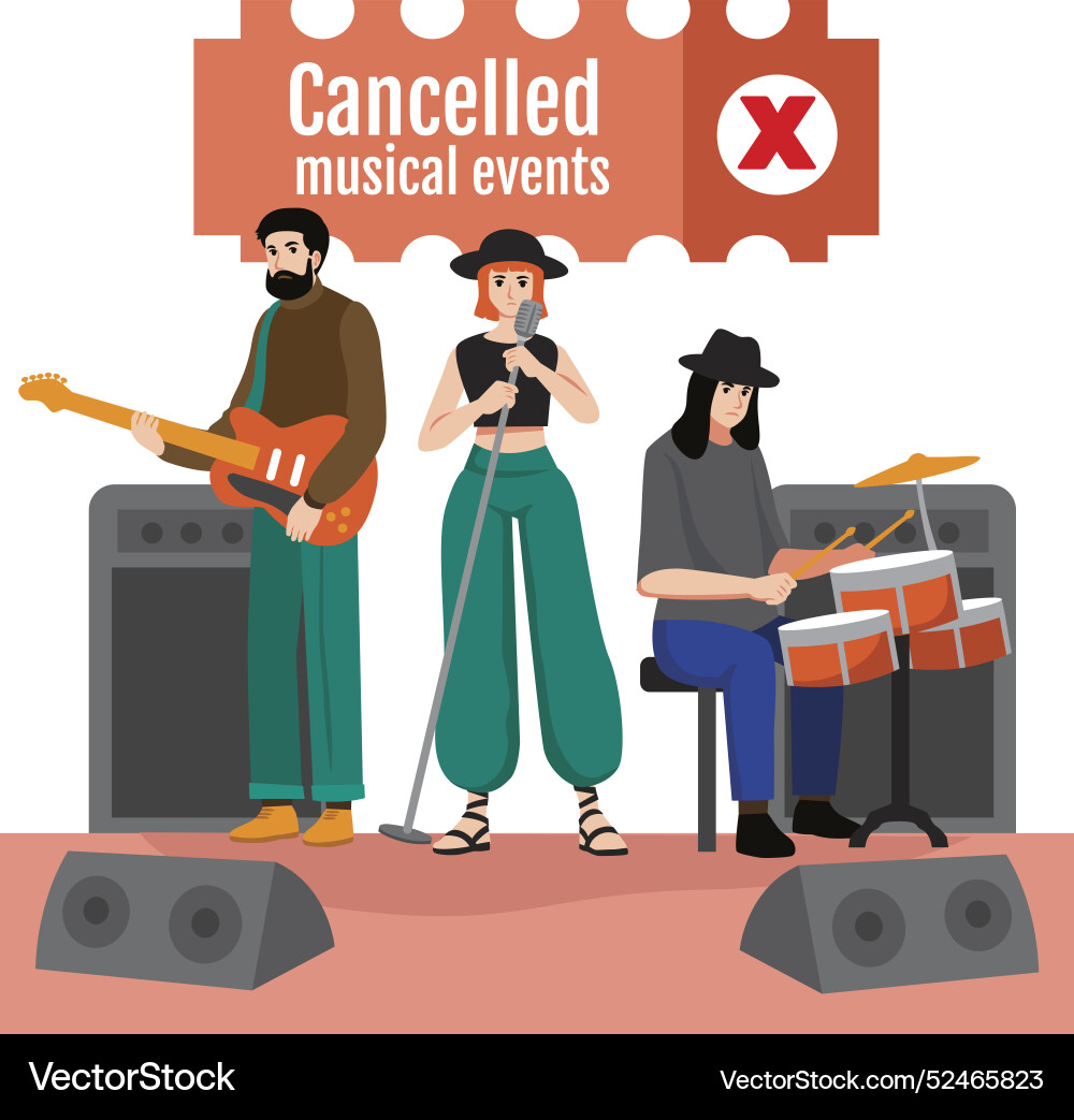 Cancelled musical concert Royalty Free Vector Image Cancelled musical concert Royalty Free Vector Image