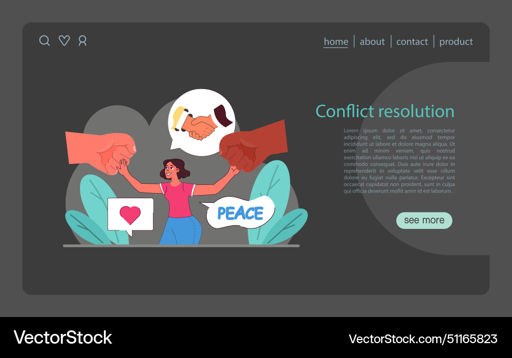 Conflict resolution concept harmonious resolution Vector Image