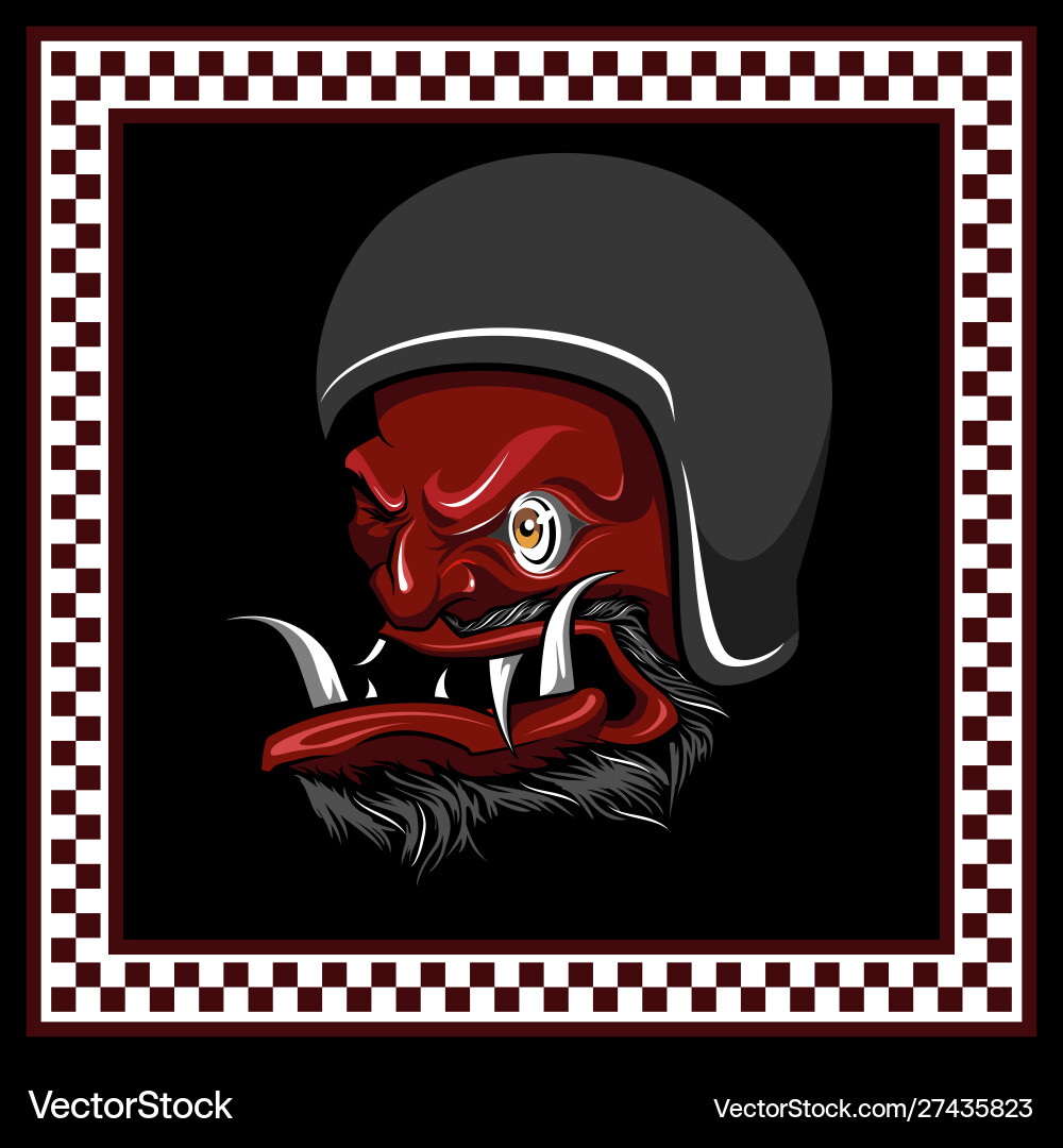 Devil on Motorcycle - Fiery Icon Royalty Free Vector Image