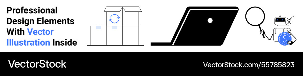 E Commerce Workflow Elements Highlighting Vector Image