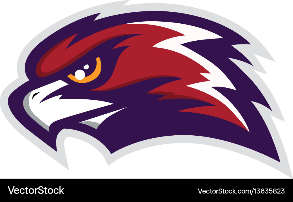 Hawk Mascot Logo - Head Royalty Free Vector Image