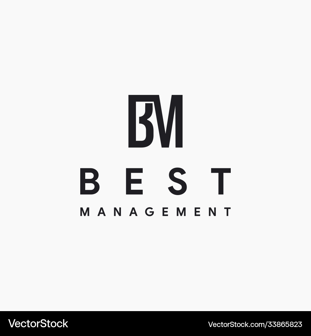Monogram letter bm logo icon template Royalty Free Vector