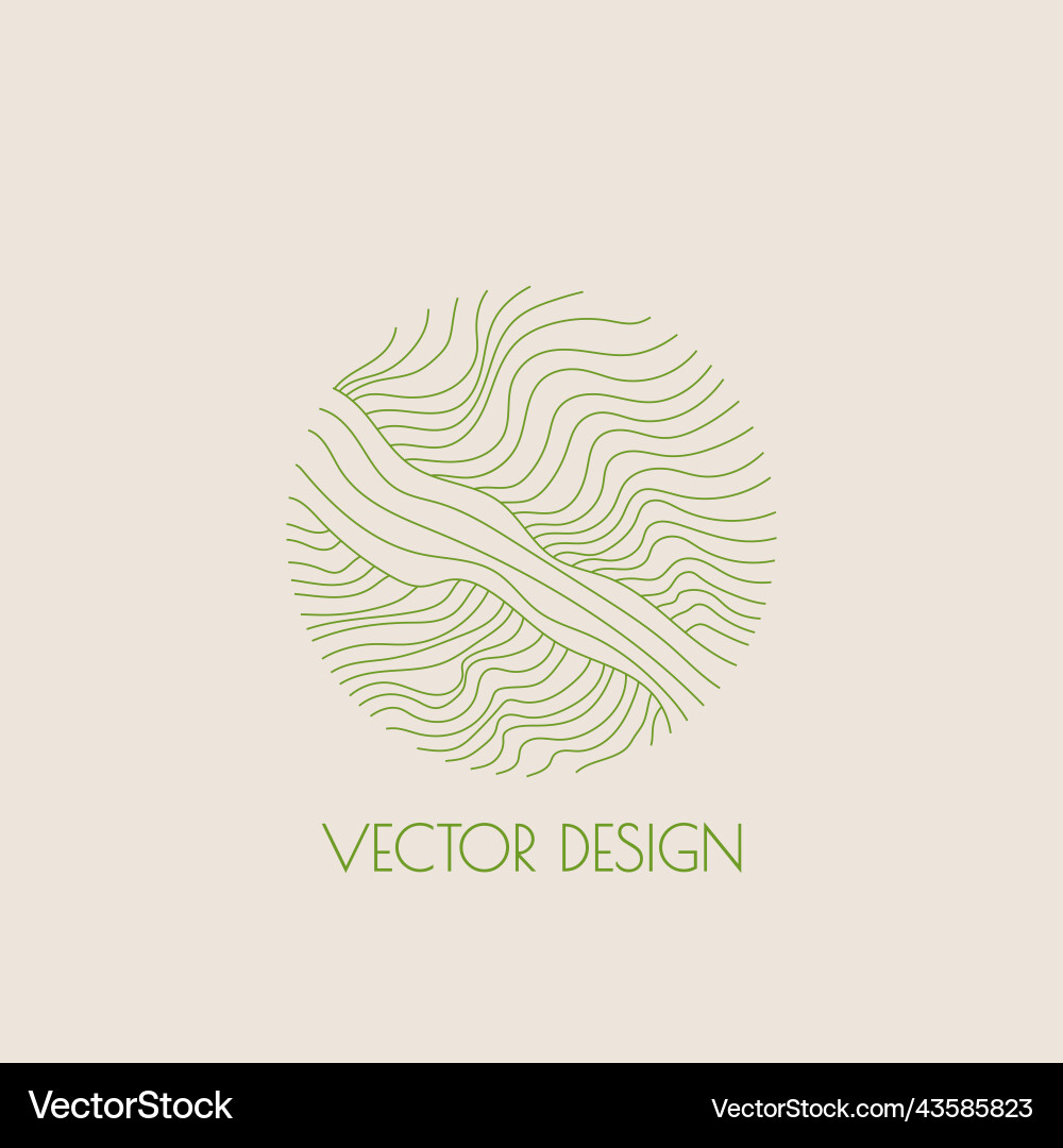 Round modern minimal logo Royalty Free Vector Image