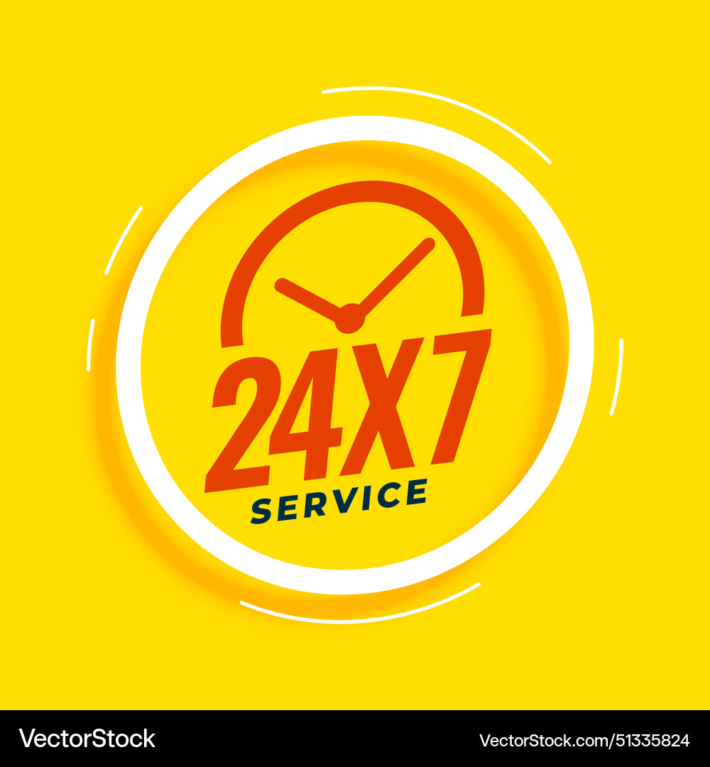 24 hrs and 7 days service assistant poster Vector Image