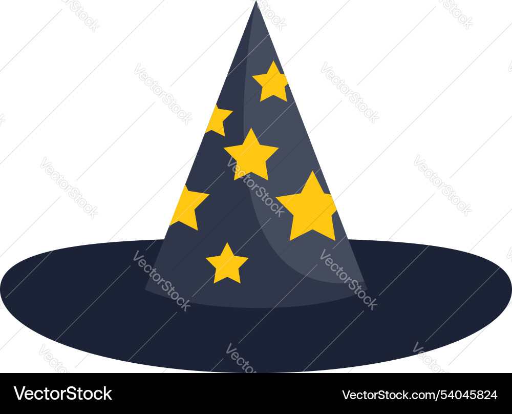 Blue Wizard Hut mit gelben Sternen stehen Vektorbild