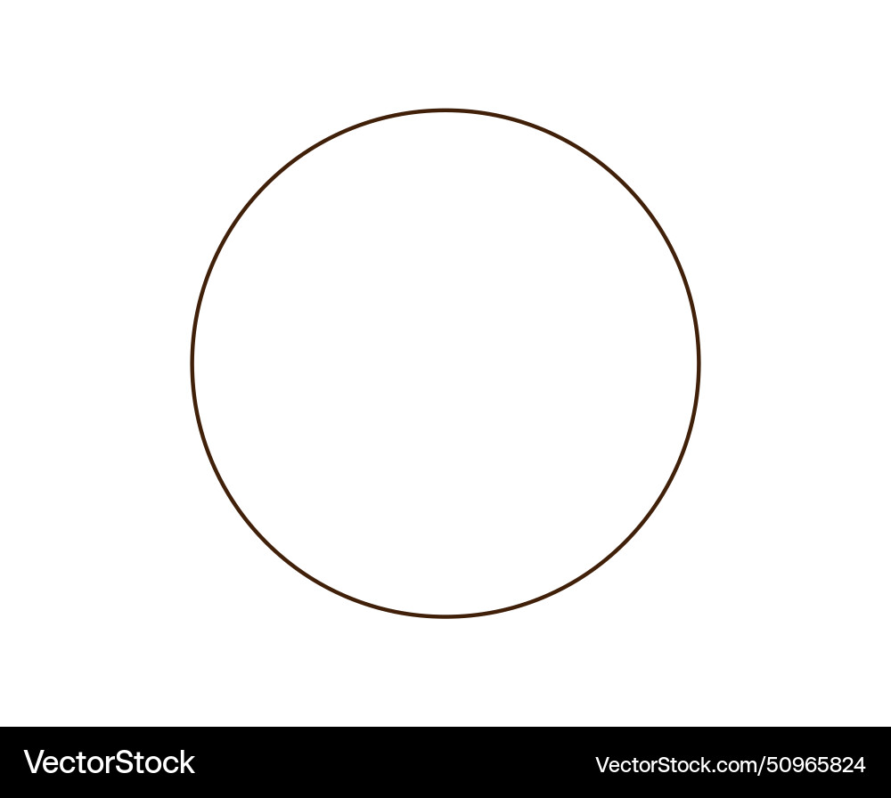 Circle shape outline stroke brown symbol Vector Image
