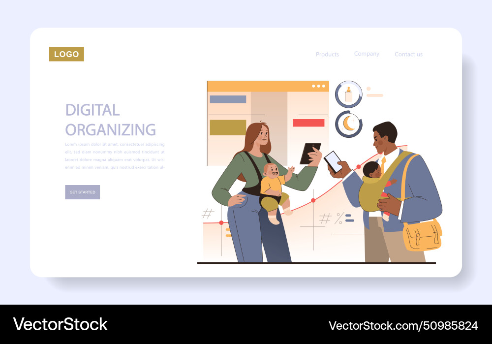 Digital organizing concept Royalty Free Vector Image