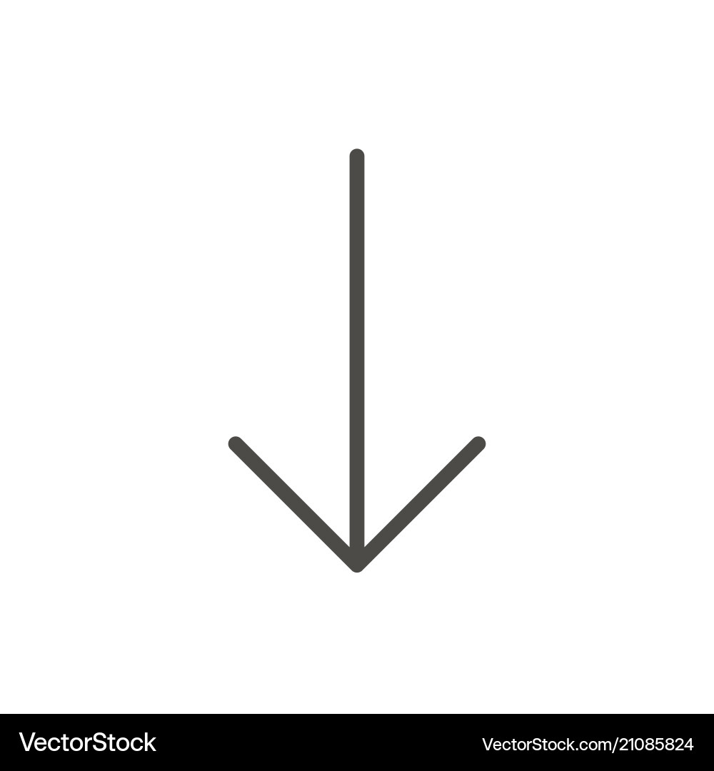 Down arrow icon line downgrade symbol Royalty Free Vector