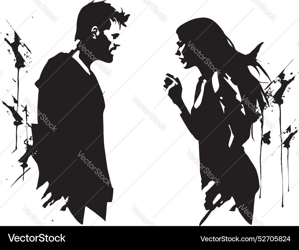 Fuming fusion dynamic anger icon for couple Vector Image