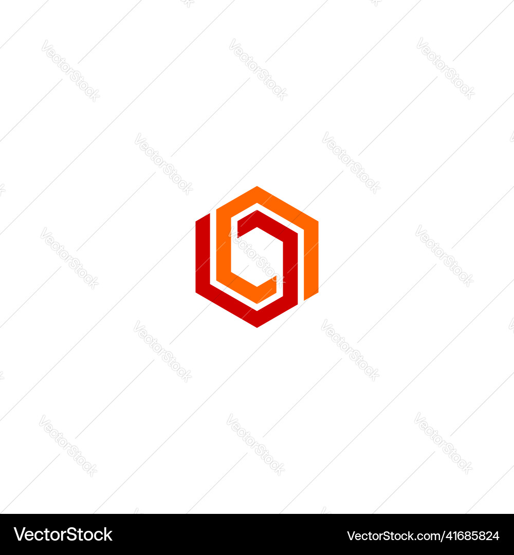 Hexagon line connection company logo Royalty Free Vector