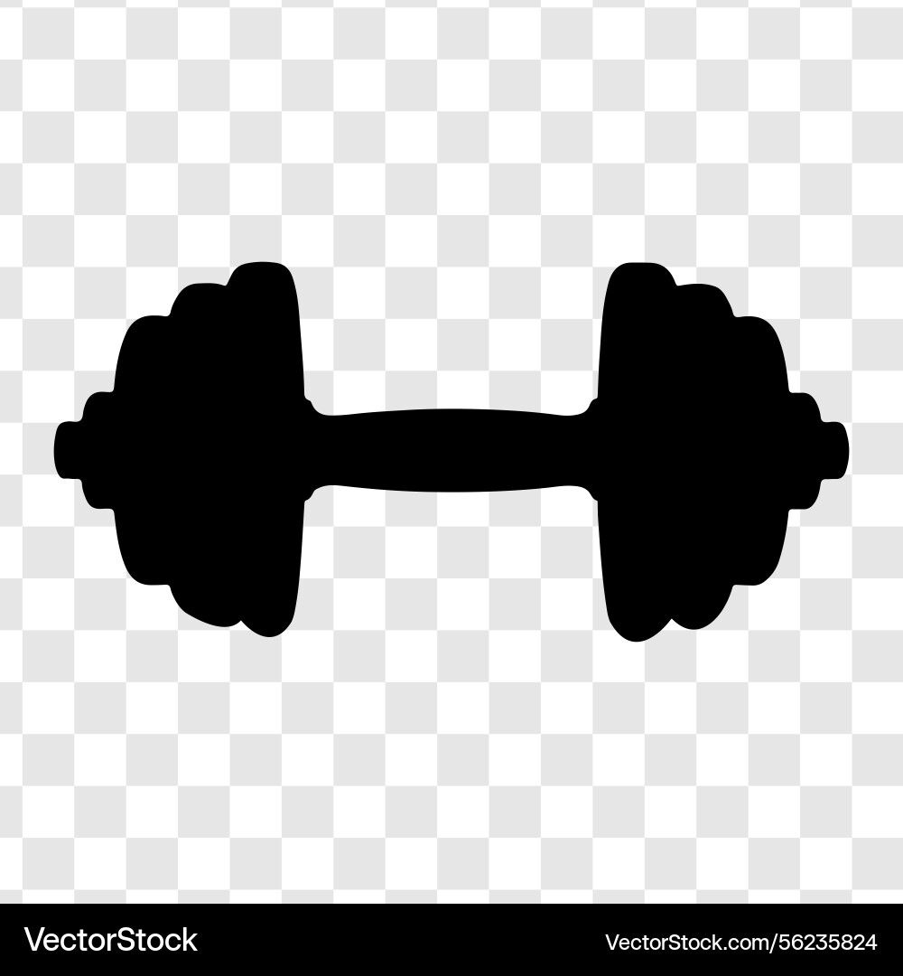 Minimal dumbbell silhouette Royalty Free Vector Image