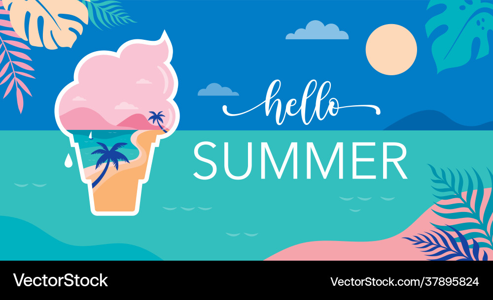 Summer time fun concept design creative Royalty Free Vector
