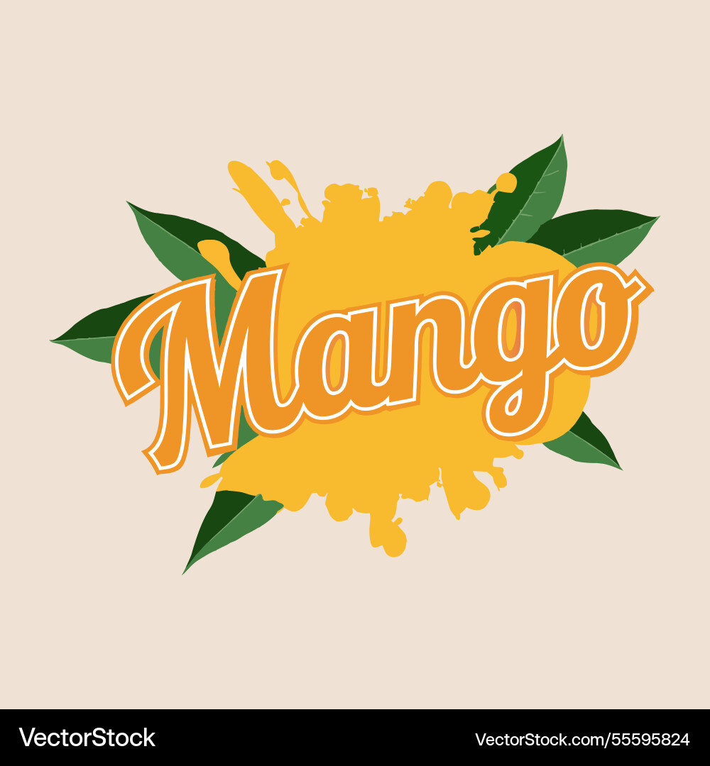 Word mango in a bold and stylized font Royalty Free Vector