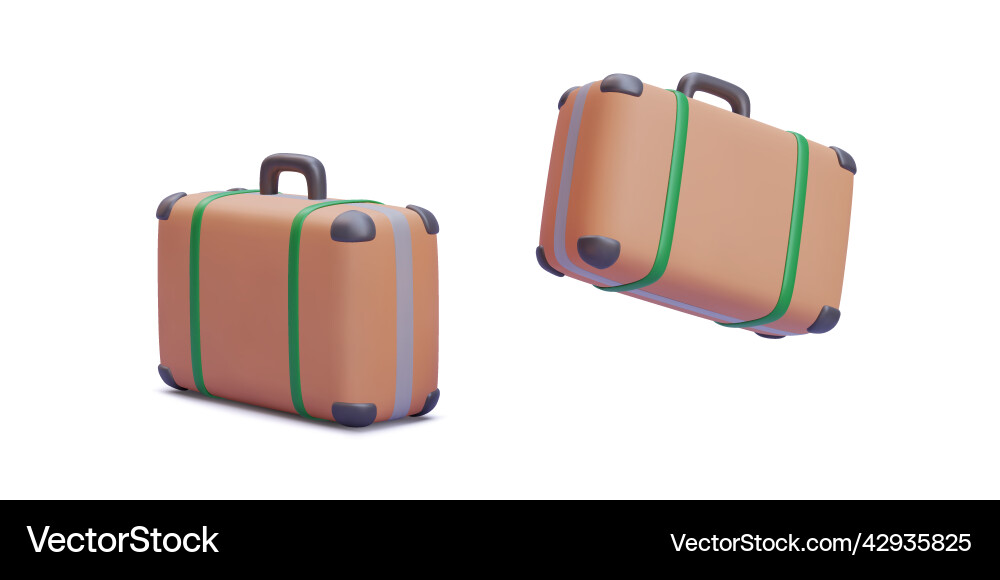 3d realistic old vintage case isolated on white Vector Image