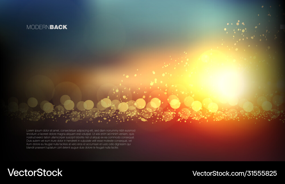 Abstract colorful bokeh sun light beam background Vector Image