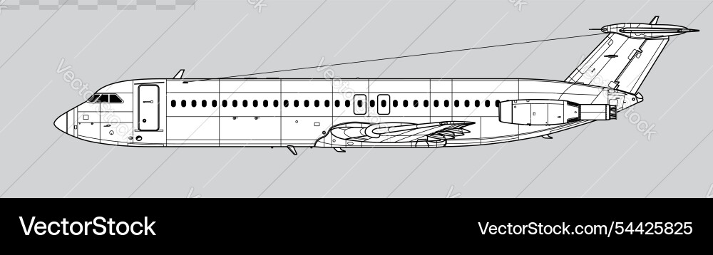 Bac one-eleven-500 1-11 Royalty Free Vector Image