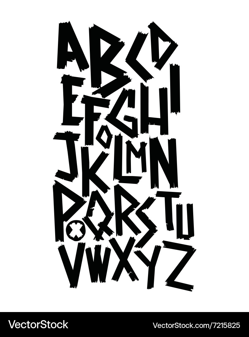 Broken font Royalty Free Vector Image - VectorStock