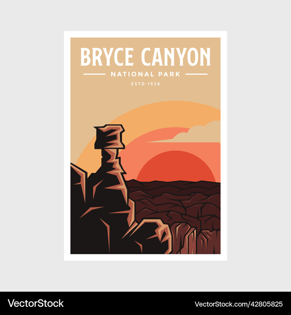 Bryce canyon national park poster design Vector Image