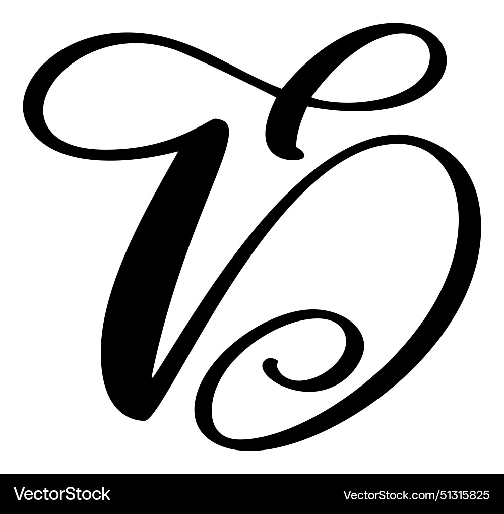 Calligraphy hand drawn letter d logo Royalty Free Vector