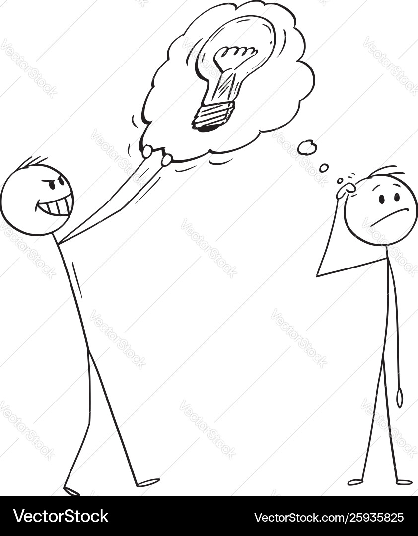 Cartoon man thinking about solution Royalty Free Vector