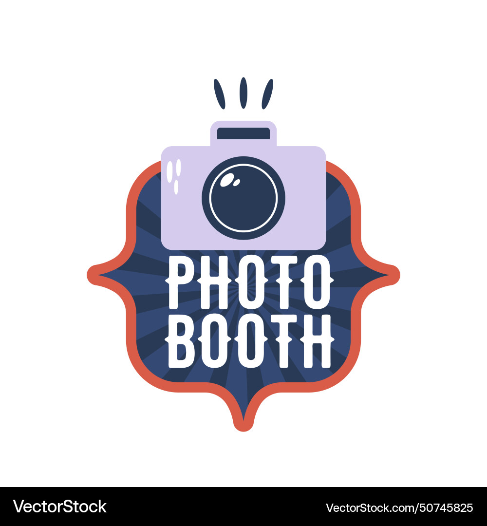 Circus photo booth label or sticker with image Vector Image