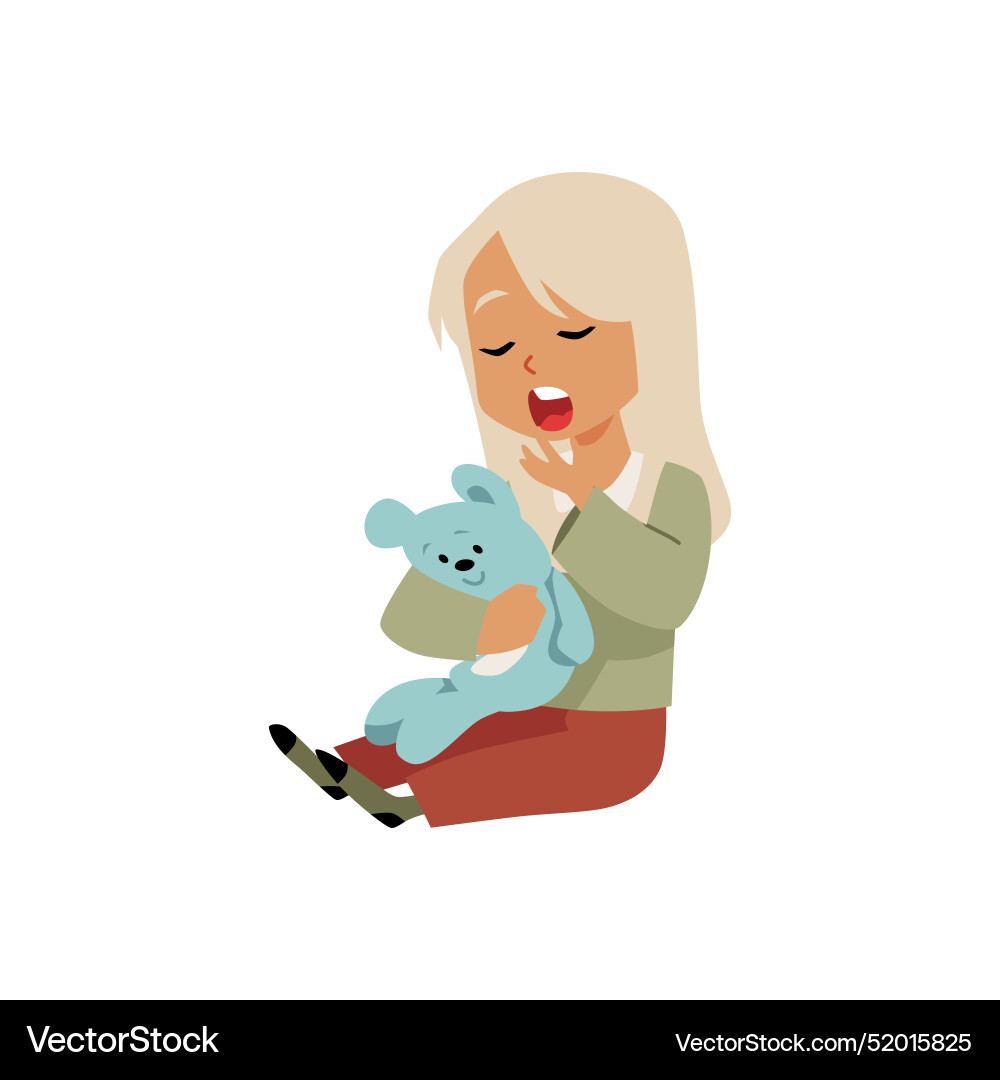Depicting a sitting yawning Royalty Free Vector Image