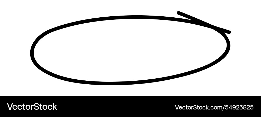 Doodle oval frame hand drawn circle pencil sketch Vector Image