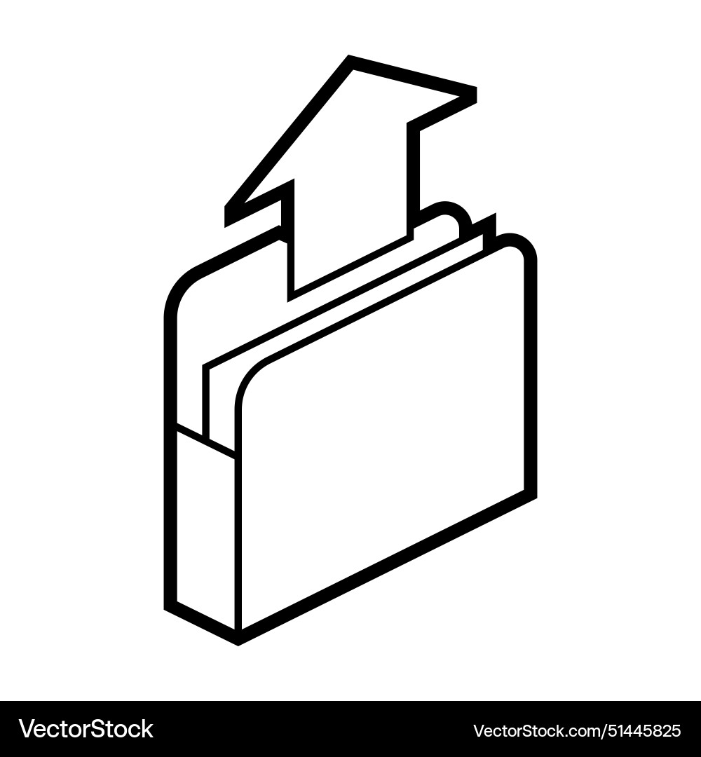 Folder for paper icon in isometry downloading Vector Image